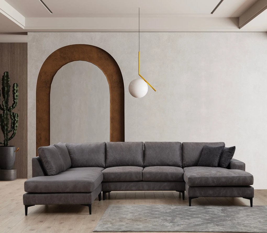 Hanah Home Rohová pohovka PORTO antracit levá 560ARE1226