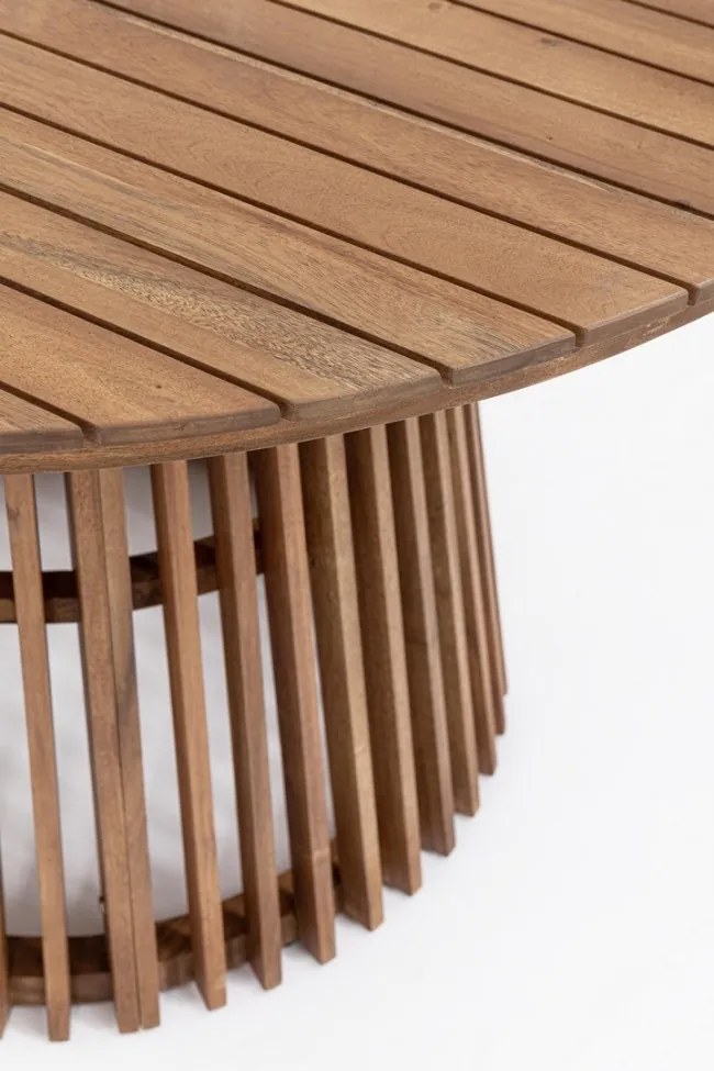 BIZZOTTO dřevěný zahradní stůl RODANO ø120 cm tmavý 0806915