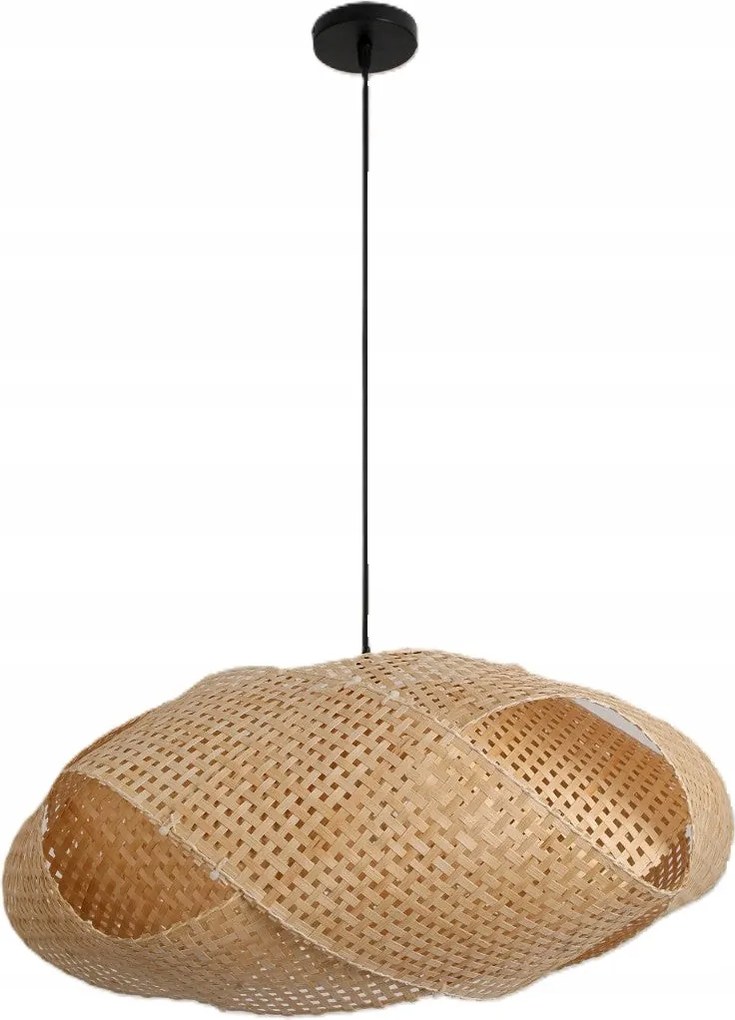 Originální závěsná lampa Boho s pleteným bambusovým stínidlem 50 cm 1xE27