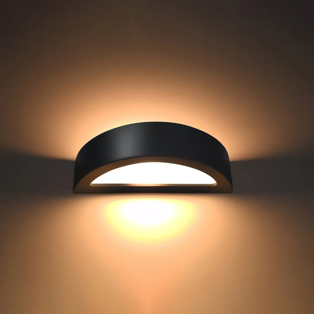 Sollux Lighting Nástěnné svítidlo keramické ATENA Černá