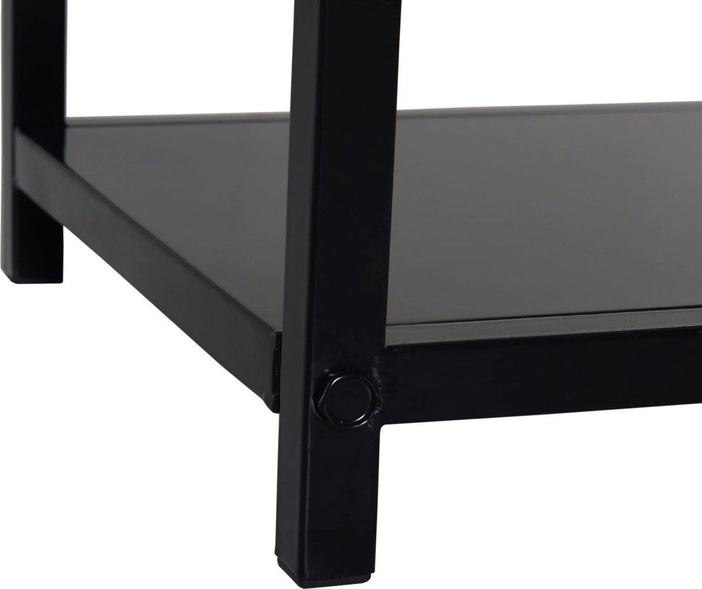 Držák na dřevo Outsunny - Sloupcový stojan na dřevo - Více příslušenství rozměr 34Š x 34H x 111V cm Metal Černý