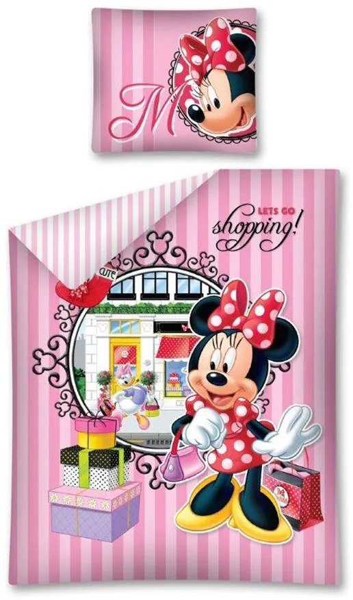 Detexpol Povlečení Minnie shopping bavlna 140/200, 70/90 cm