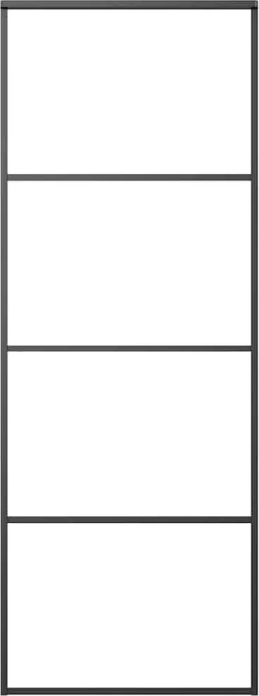 Posuvné dveře hliník a ESG sklo 76 x 205 cm černé 149479