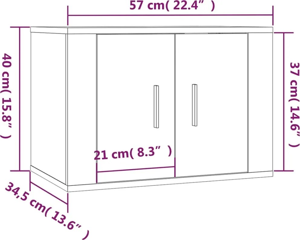 vidaXL Nástěnná TV skříňka 57 x 34,5 x 40 cm [816617] Barva: Bílá