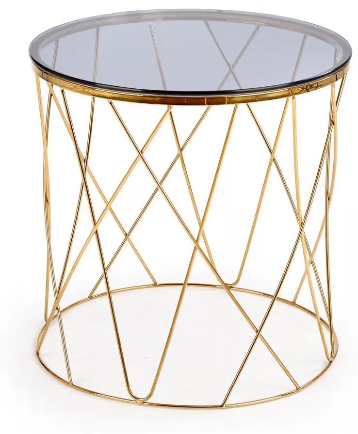 Odkládací stolek Selena sklo/zlatý
