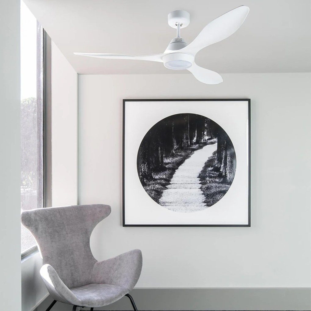 FARO 33346 POLARIS L LED, bílá, stropní ventilátor s DC motorem - FARO