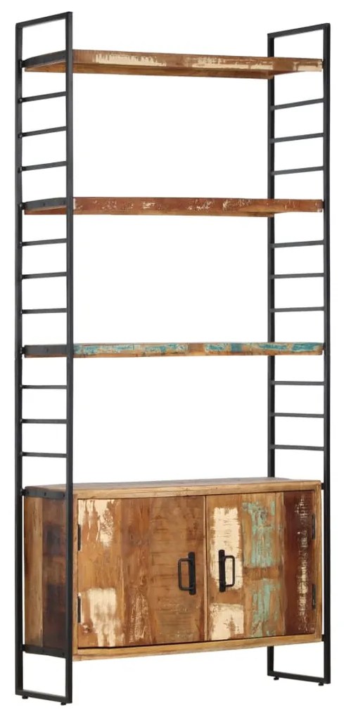 4patrová knihovna 80 x 30 x 180 cm masivní recyklované dřevo 284419
