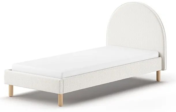 Bílá čalouněná jednolůžková postel s roštem 90x200 cm MOON – Vipack