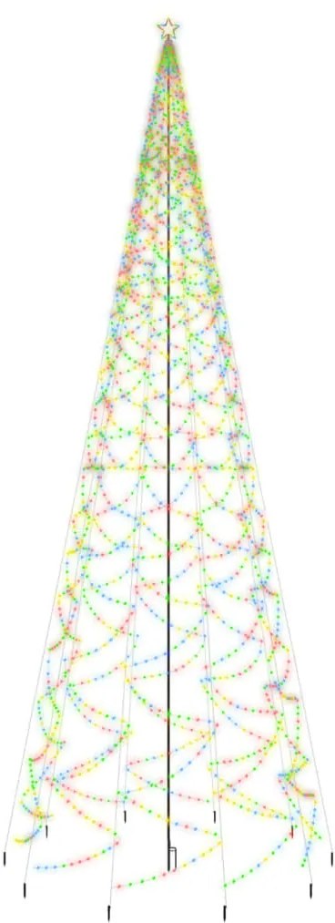 343580 vidaXL Vánoční strom s hrotem 3 000 barevných LED diod 800 cm
