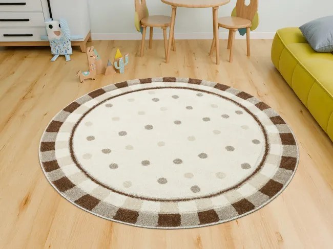 Koberec Tanami Kids C5726A krémový / béžový kruh