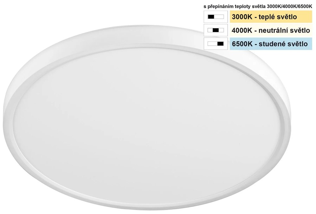 TOP LIGHT Světlo stropní Revit 30B CCT, Bílá