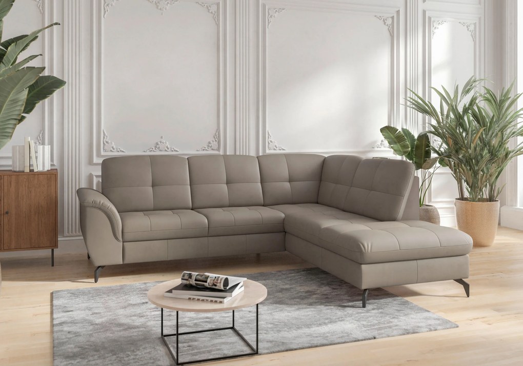 XXXLutz ROHOVÁ SEDAČKA, textil, kůže, šedá Sit & More - Sedací soupravy - 00014401632J