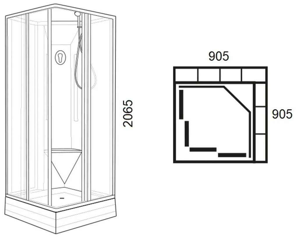 Ravak Supernova - Sprchový box 91x91 cm, s vaničkou a příslušenstvím, bílá/Grape 82677112ZG