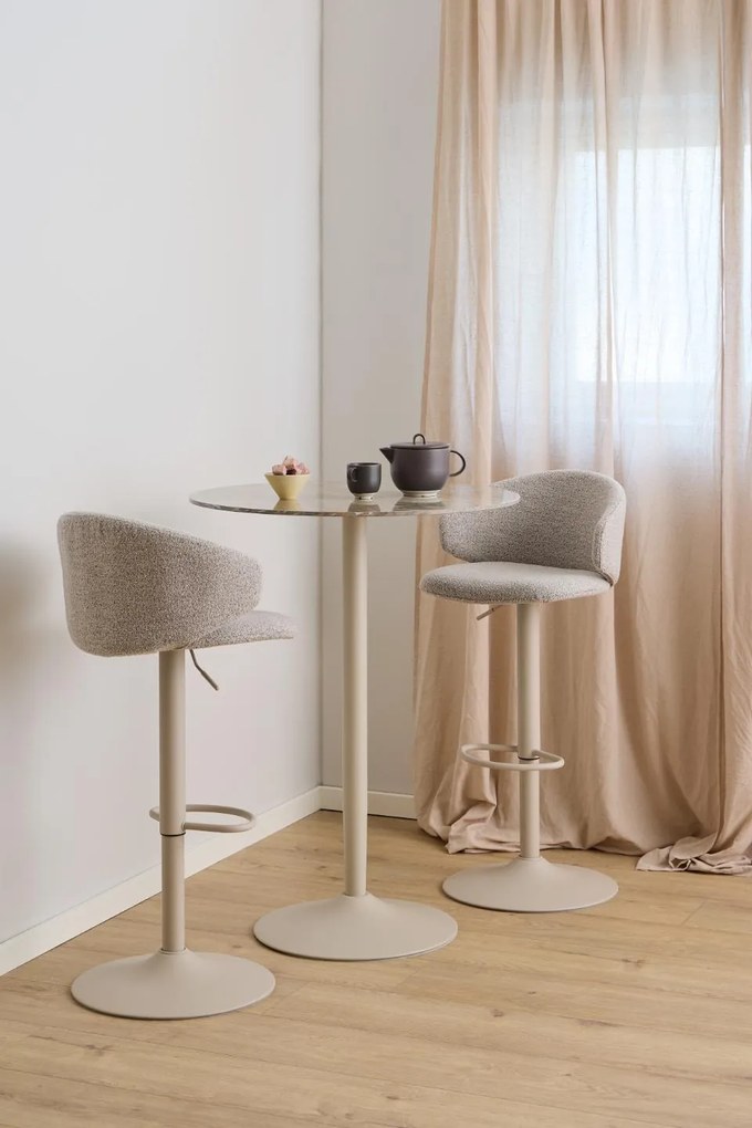 Keramický barový stůl Malta 105 cm béžový mramor