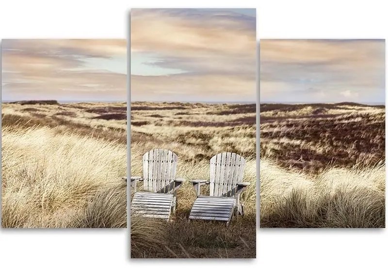 Gario Obraz na plátně Lehátka v trávě - 3 dílný Rozměry: 60 x 40 cm