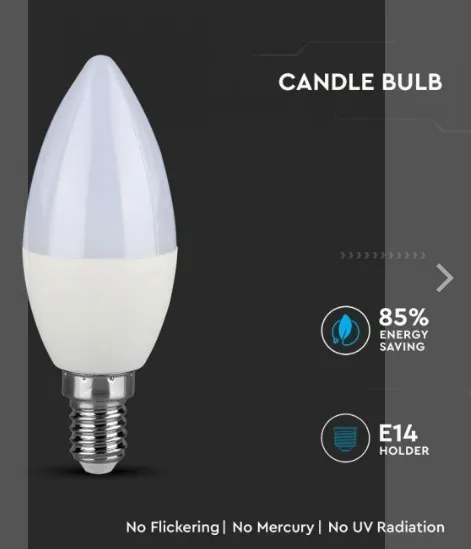 V-TAC Led Candle žárovka-E14 5,5W 4000K (studená) 470Lm