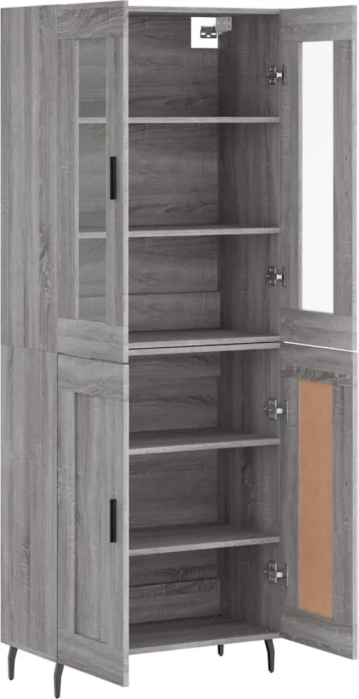 Skříň highboard šedá sonoma 69,5 x 34 x 180 cm kompozitní dřevo 3198359