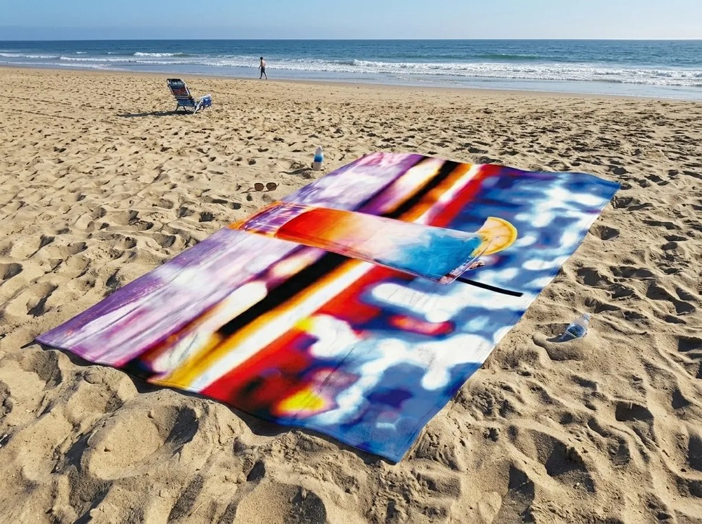 Rychleschnoucí XXL plážová osuška FRIZZEL barevná 150 x 210 cm, 100% mikrovlákno