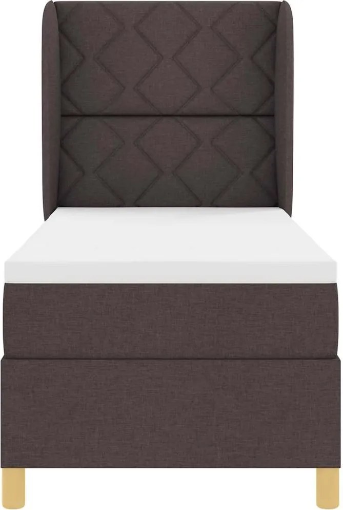 Postel s boxspringem s polštářem Tmavě hnědá 200 x 80 cm textil 3340784