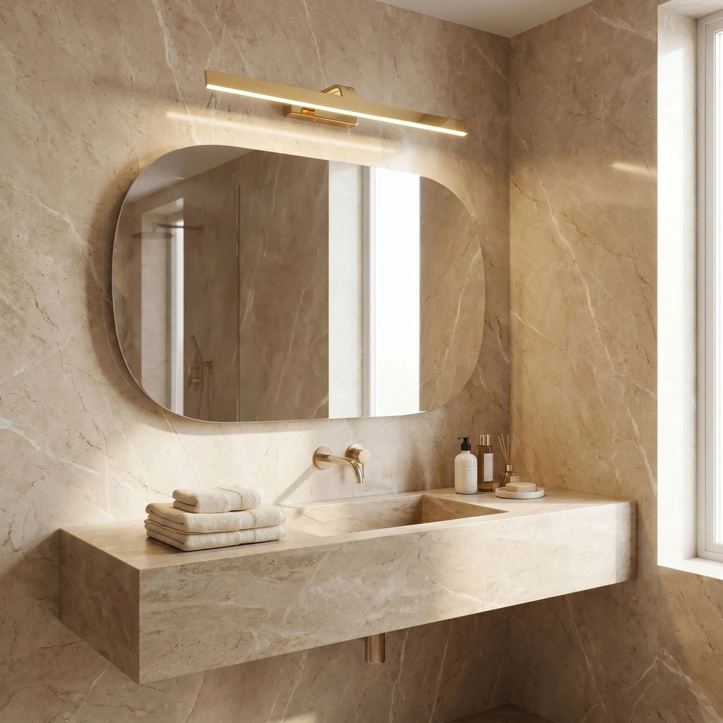 Toolight Rea, Koupelnové nástěnné LED svítidlo SWE006-1W 73cm GOLD, OSW-20105
