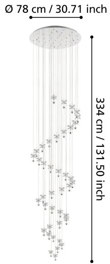 Eglo 39545 - LED Stmívatelný lustr na lanku PIANOPOLI 40xLED/1,8W/230