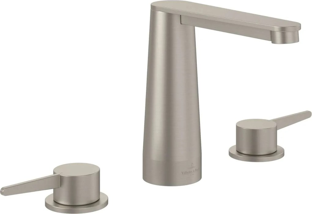 Villeroy & Boch Conum - Umyvadlová baterie, 3-otvorová instalace, matný kartáčovaný nikl TVW12700100164