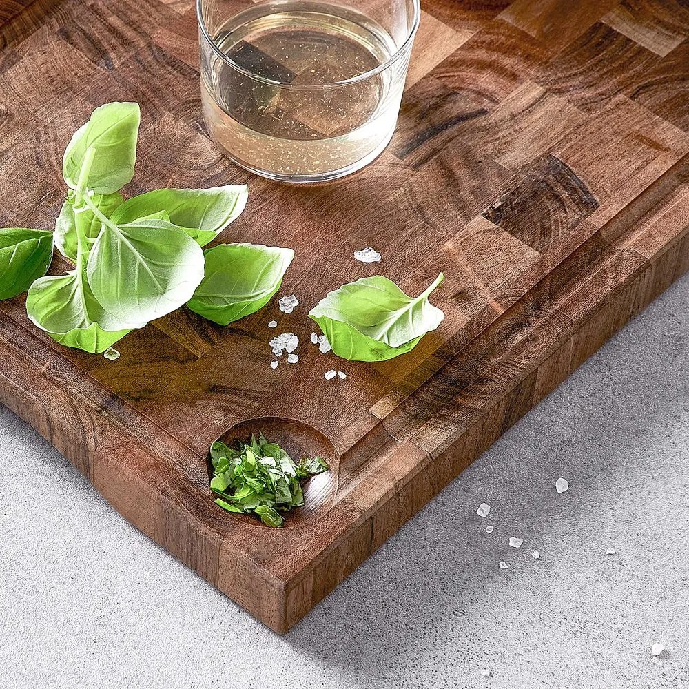 ACACIA Krájecí prkénko intarzované s drážkou