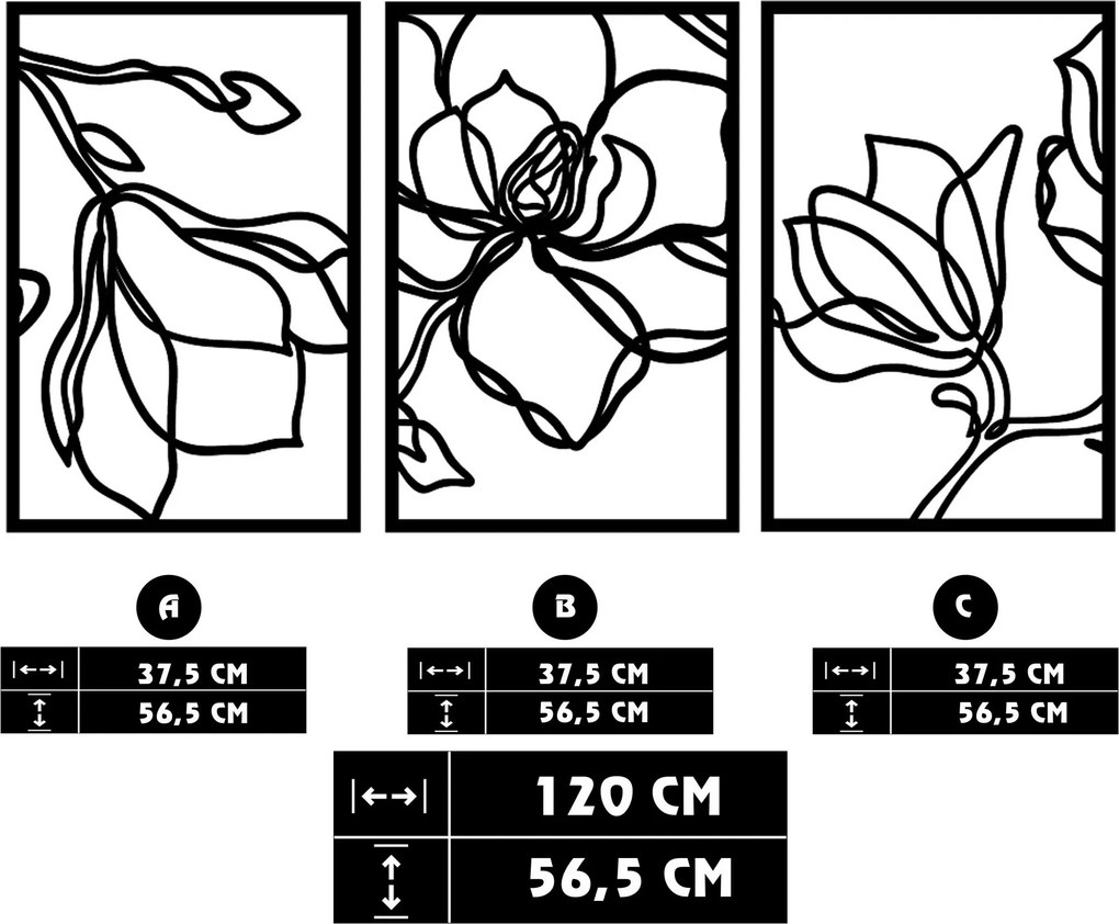 Nástěnná kovová dekorace Adda černá