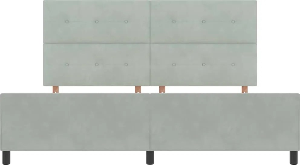 Postel s boxspringem s čelo Světle šedá 200 x 200 cm samet 3344963