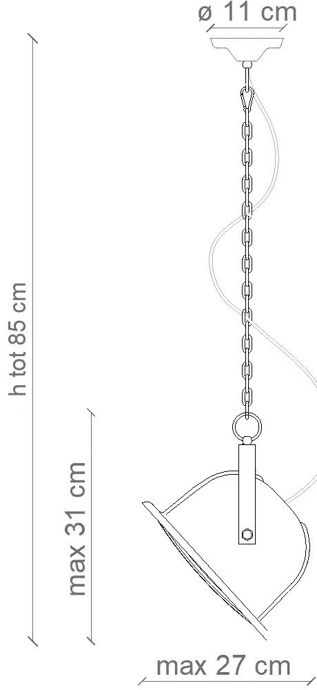 Ferroluce Závěsné retro svítidlo INDUSTRIAL, d. 27 cm, 1xE27