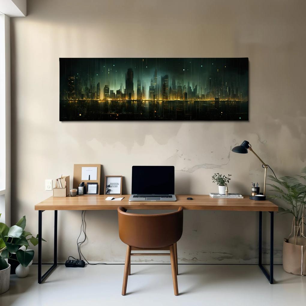 Obraz na plátně - Futuristické město - Abstrakce - Město zítřka FeelHappy.cz Velikost obrazu: 210 x 70 cm