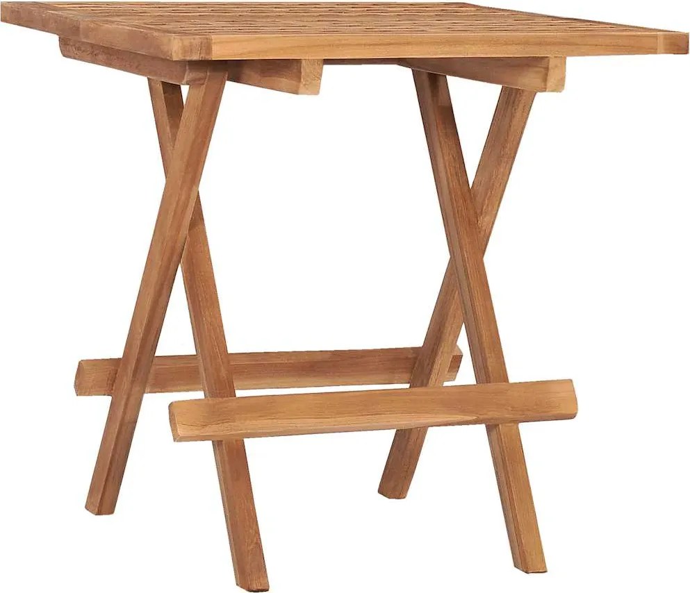 3dílný skládací zahradní jídelní set s poduškou masivní teak 3063198