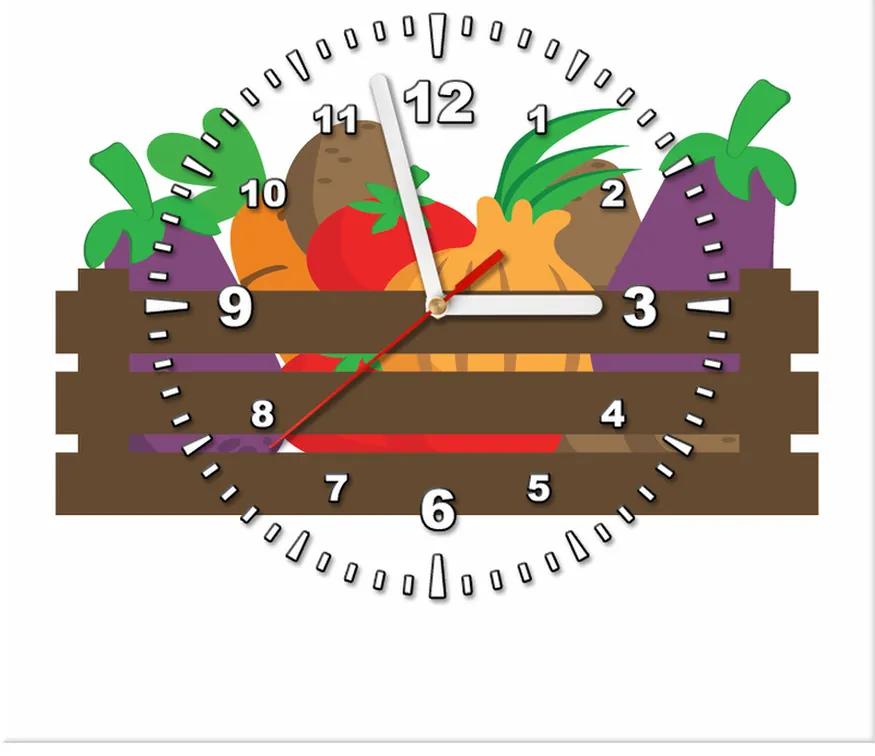 Gario Obraz s hodinami Bednička se zeleninou Rozměry: 30 x 30 cm