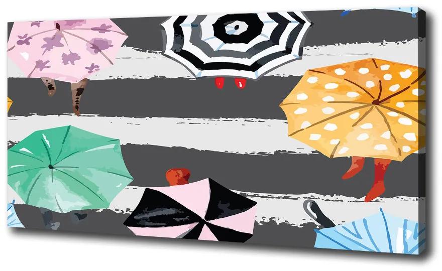 Wallmuralia Foto obraz na plátně Barevné deštníky 100x50