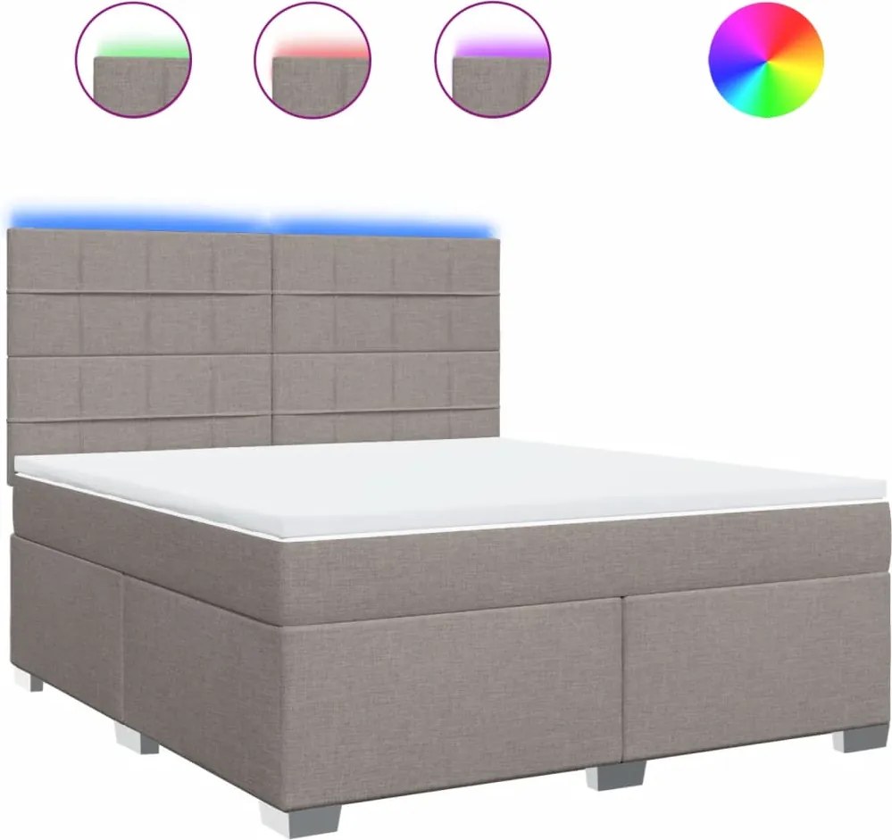 Box spring postel s matrací taupe 180x200 cm textil 3292871