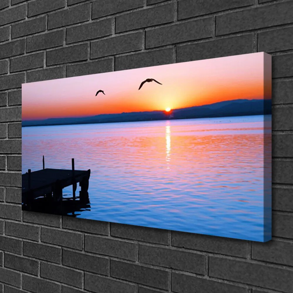 Obraz na plátně Moře Molo Slunce Krajina 125x50 cm