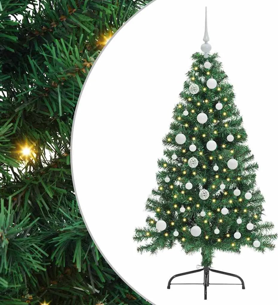 Umělý osvětlený vánoční stromeček Zelená 120 cm PVC 3396992