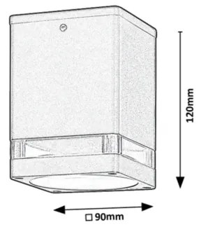 Rabalux 7818 - Venkovní bodové svítidlo ZOMBOR 1xGU10/35W/230V čtvercový IP54