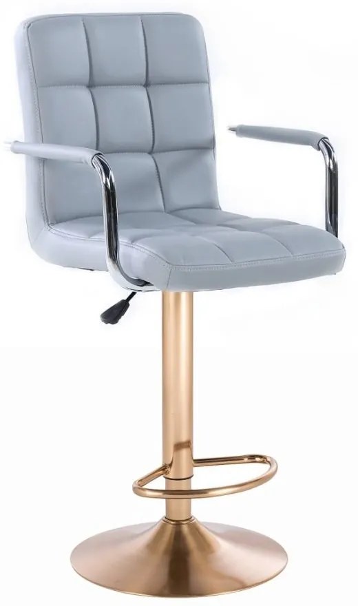 LuxuryForm DESIGN Barová židle VERONA na zlatém talíři - šedá