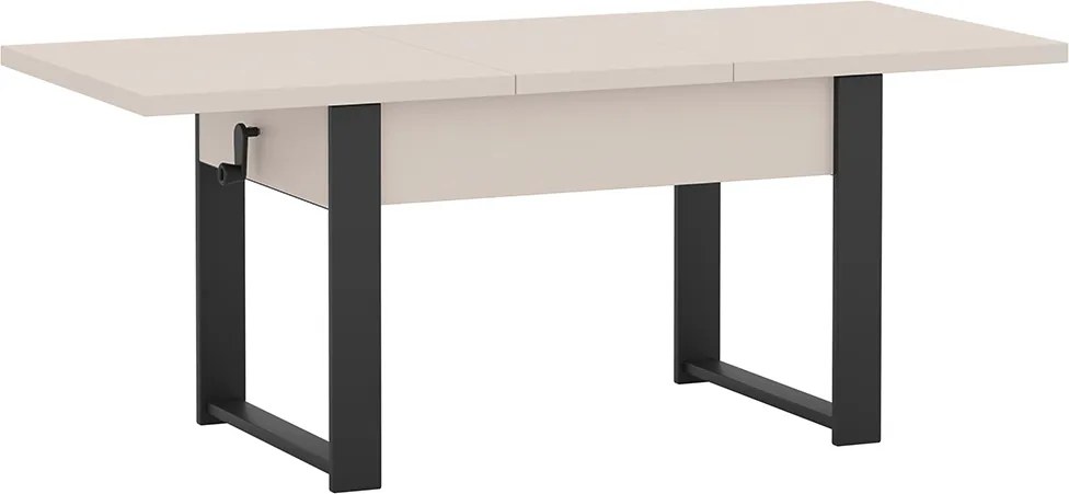 Rozkládací polohovací konferenční stolek HOGO 3v1 | 120-157x62,5-74,5x67 cm | síla horní desky 32 mm | kašmír/černé nohy