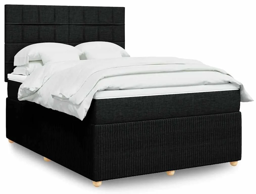 Box spring postel s matrací černá 140 x 190 cm textil 3292053