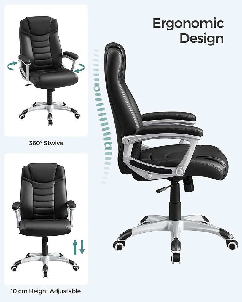 Ergonomická kancelářská židle, výškově nastavitelná otočná židle
