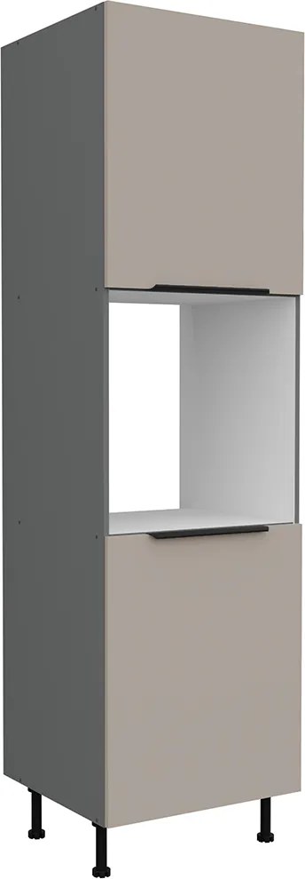 ARIA ta | vysoká skříňka 60 DP-215 2F na vestavnou troubu | 60 cm | ANTI FINGERPRINT povrch | antracit/béžová