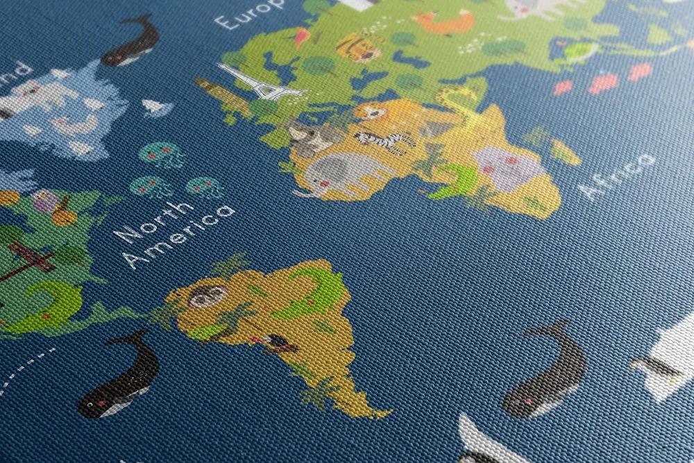 Obraz mapa světa pro děti Varianta: 60x40