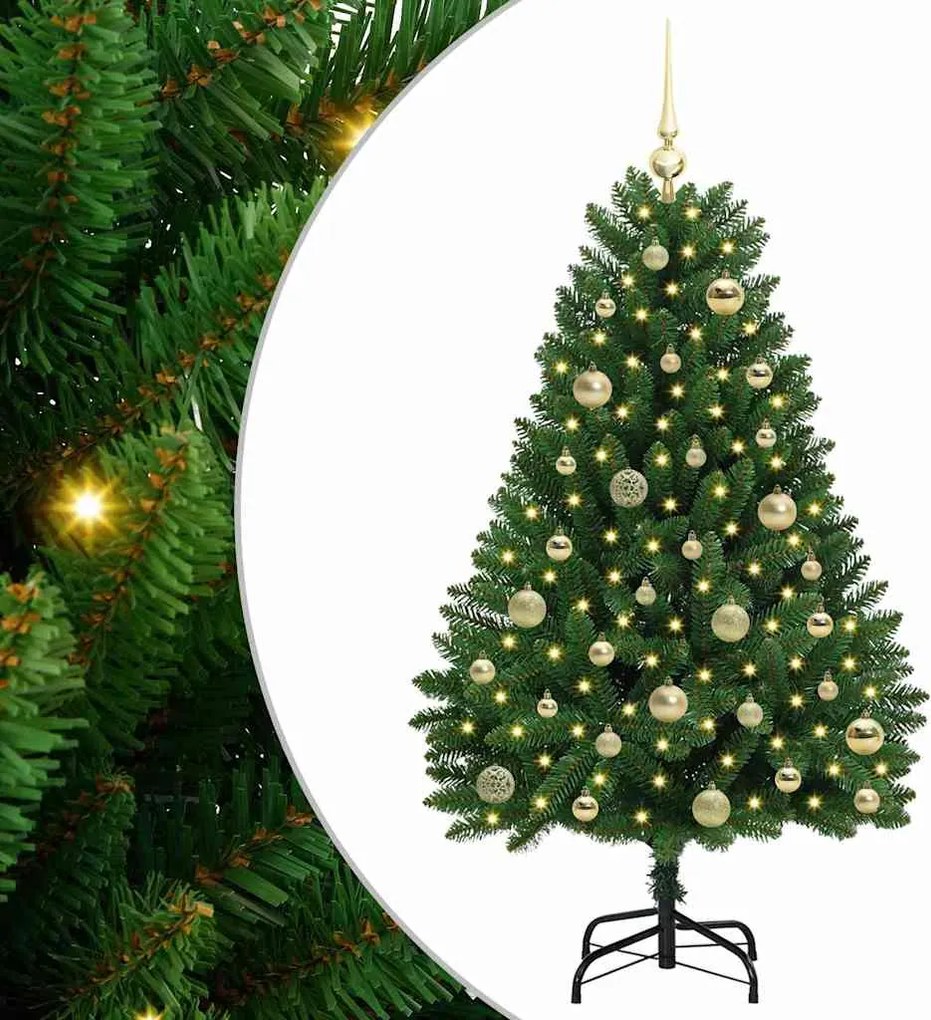 Umělý vánoční stromeček 120 cm 150 LED Teplá bílá PVC a ocel 3395671