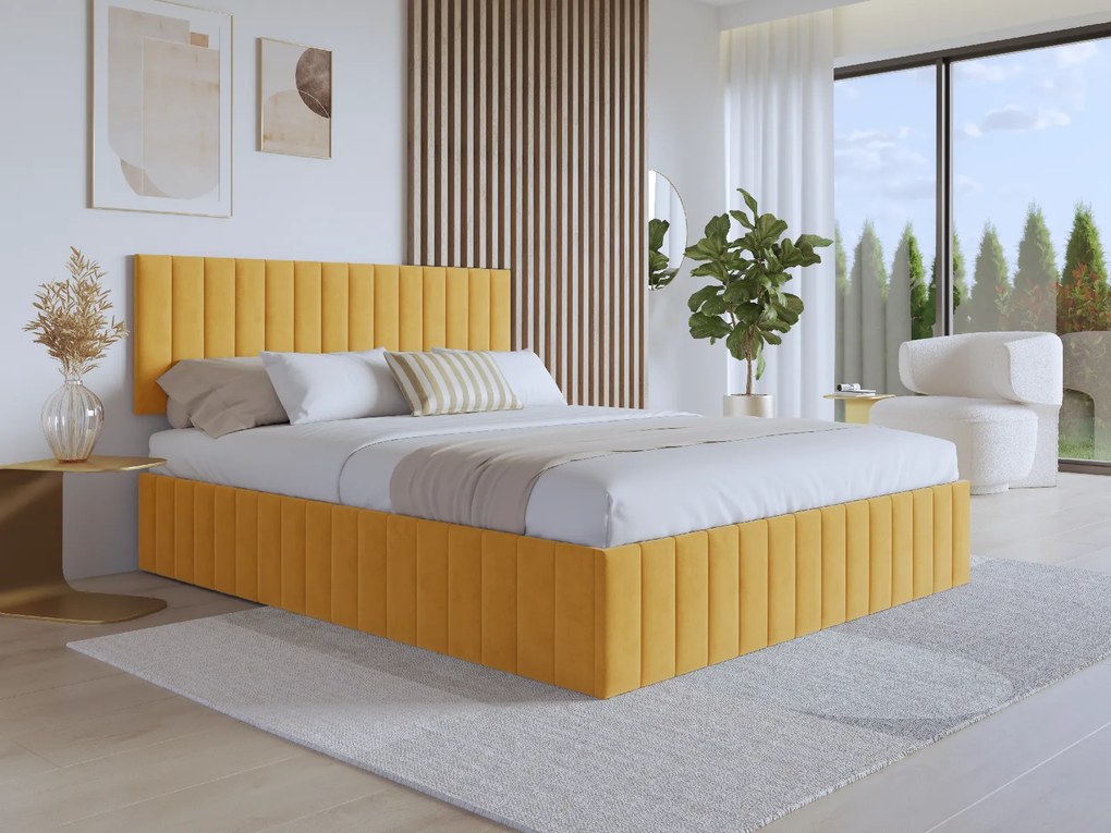 Eka Čalouněná postel PARIS - Kronos 140x200 cm Barva látky: Černá (Kronos 07)
