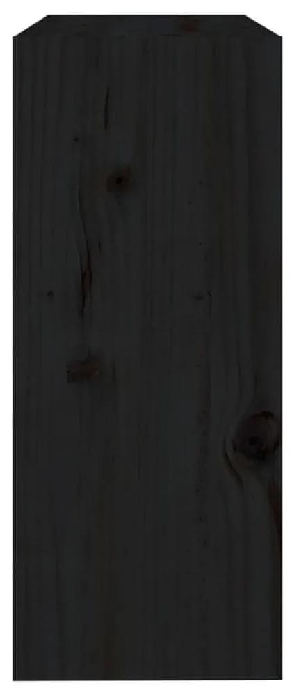 Petromila Knihovna / dělicí stěna černá 60x30x71,5 cm masivní borovice