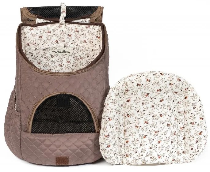 Muffin&Berry Cestovní batoh pro psy a kočky Hailey hnědý Velikost: S