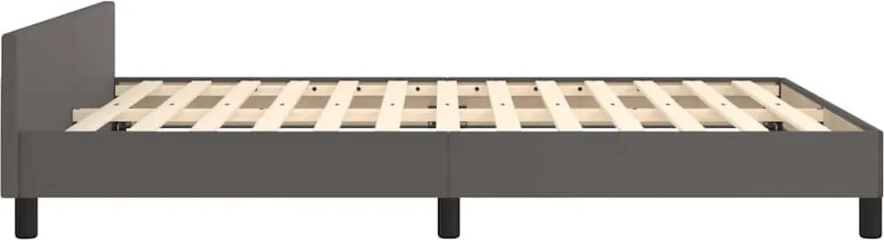 Rám postele s čelem šedý 140x190 cm umělá kůže 3125571