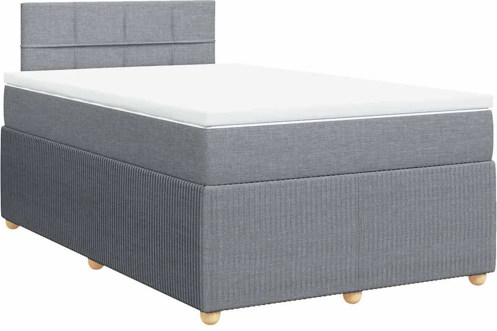 Box spring postel s matrací světle šedá 120 x 200 cm textil 3287423